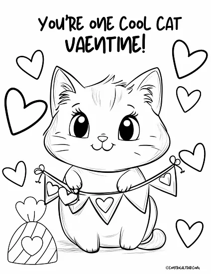 Cute Valentine's Day Coloring Pages - Ctrl Alt Dad