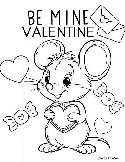 Cute Valentine's Day Coloring Pages - Ctrl Alt Dad
