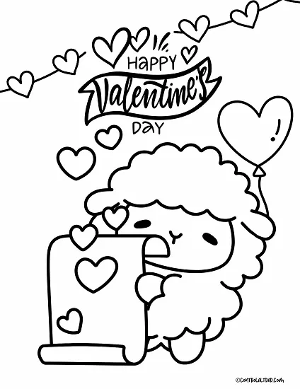 Cute Valentine's Day Coloring Pages - Ctrl Alt Dad
