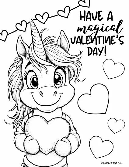 Cute Valentine's Day Coloring Pages - Ctrl Alt Dad