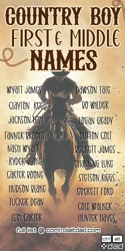 Country Boy Names List - Ctrl Alt Dad - Navigating The Chaos Of Dad ...